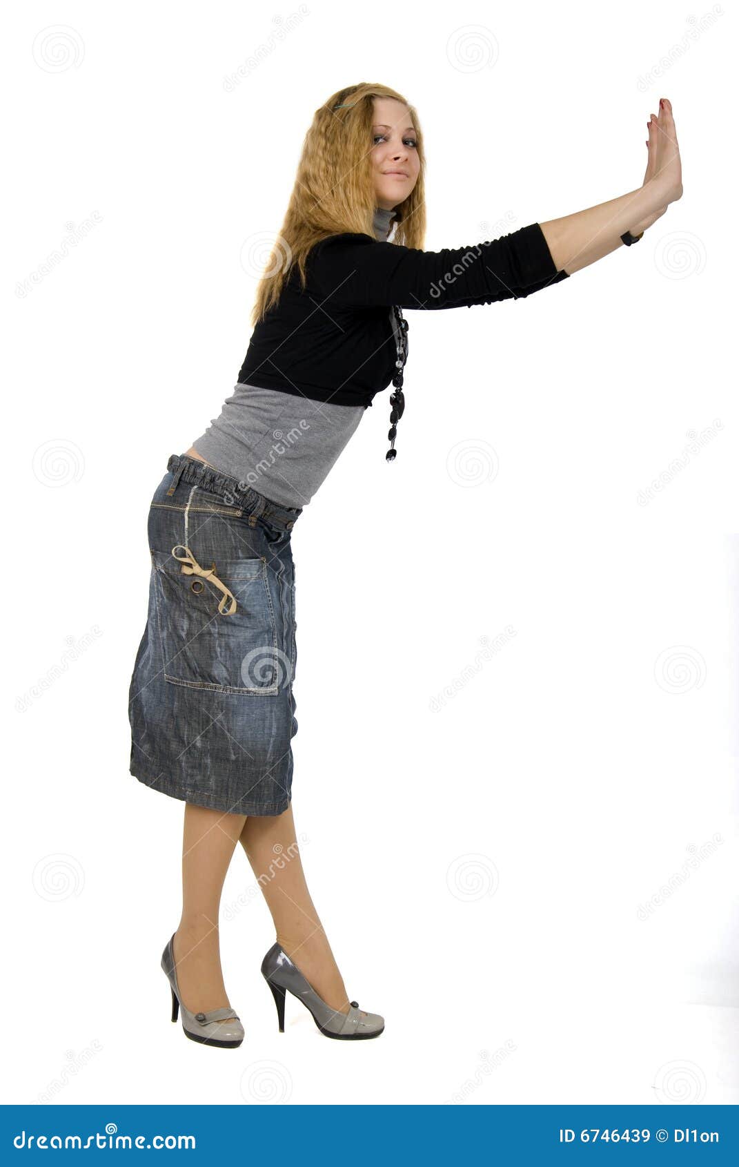 Boy And Girl Pushing With Hands Stock Photo | CartoonDealer.com #26571642