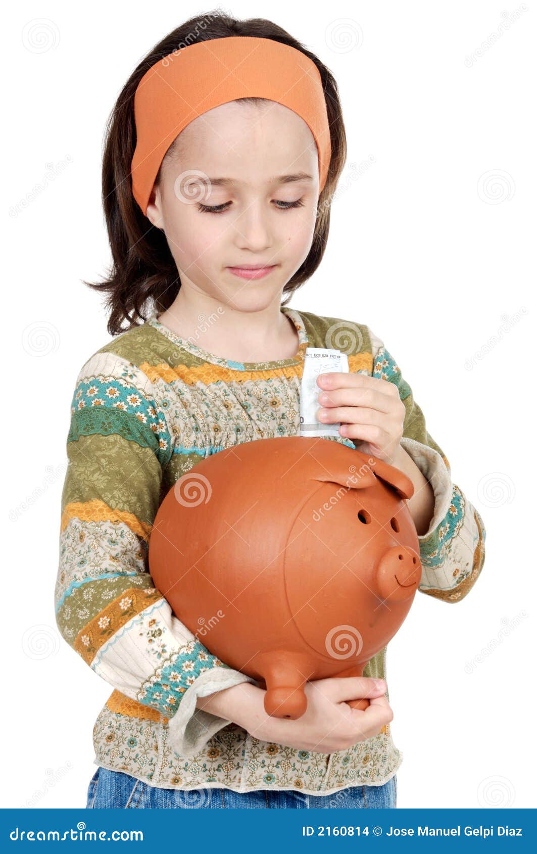 Girl putting its savings stock photo. Image of beautiful - 2160814