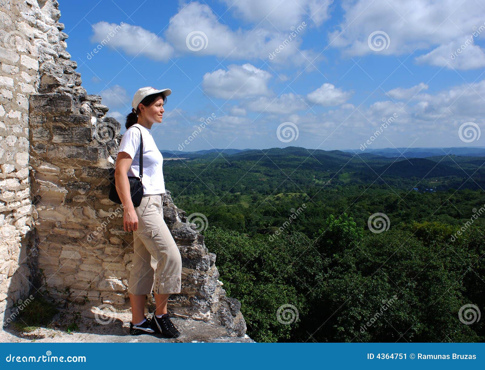 The Girl on a Pyramid stock image. Image of archaeological - 4364751