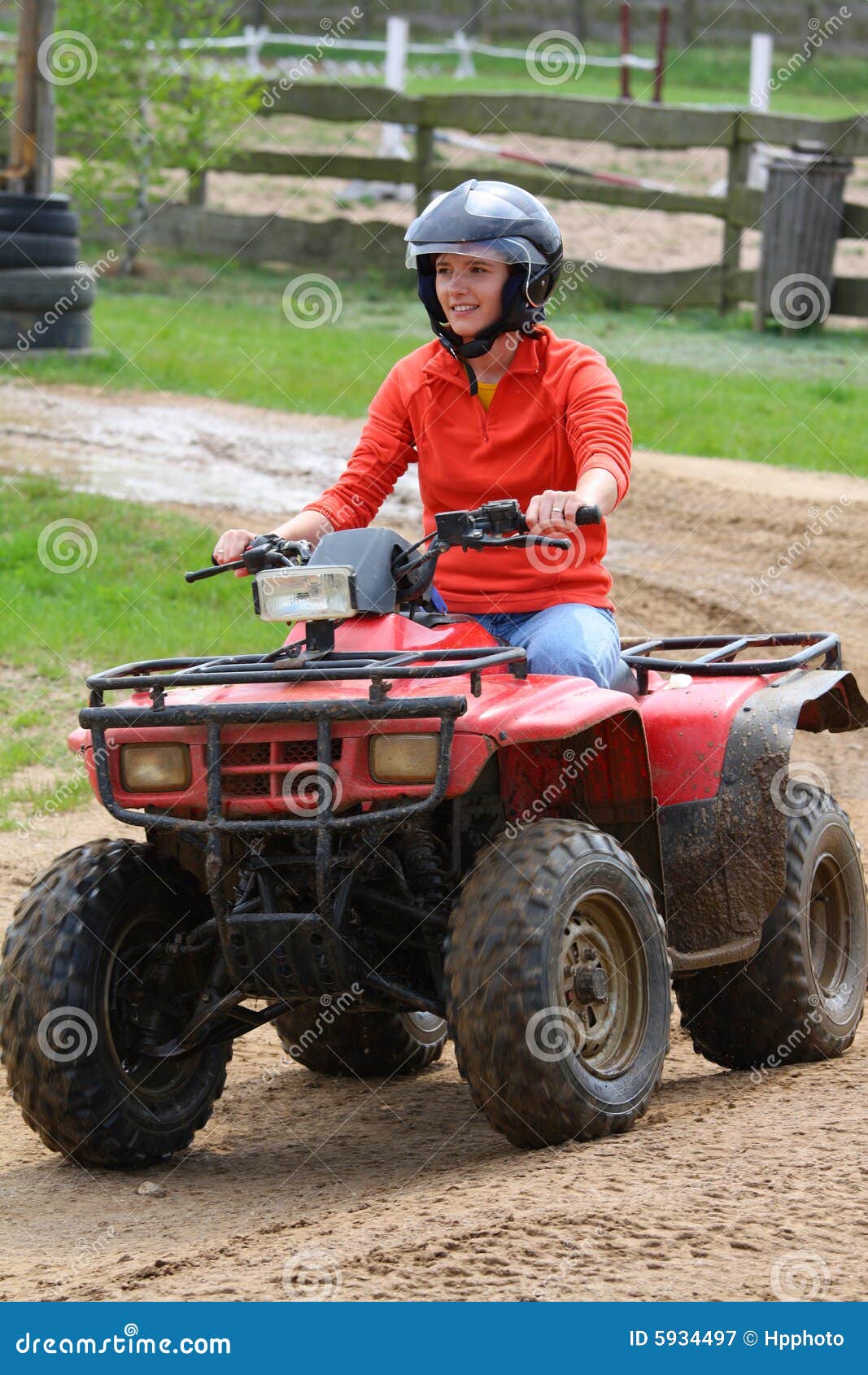 Girl in quad stock image. Image of dangerous, engine, fast - 5934497