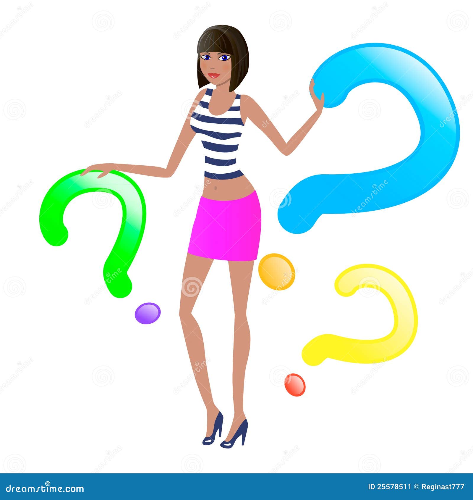 Girl and Question stock vector. Illustration of commercial - 25578511
