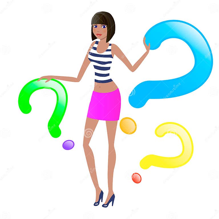 Girl and Question stock vector. Illustration of commercial - 25578511