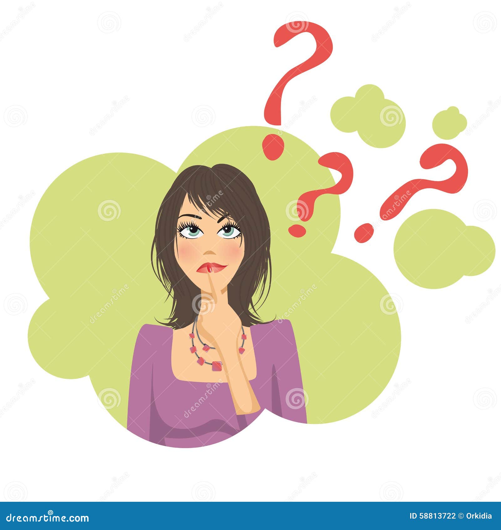 Girl questions stock vector. Illustration of thought - 58813722