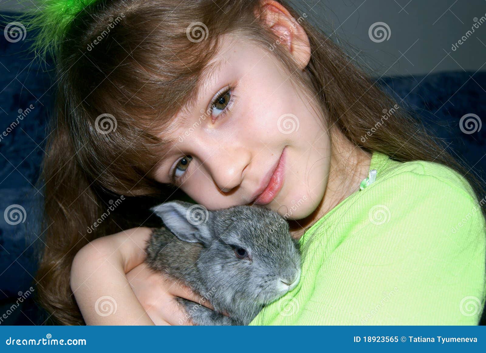 The girl and rabbit stock image. Image of enjoyment, childhood - 18923565