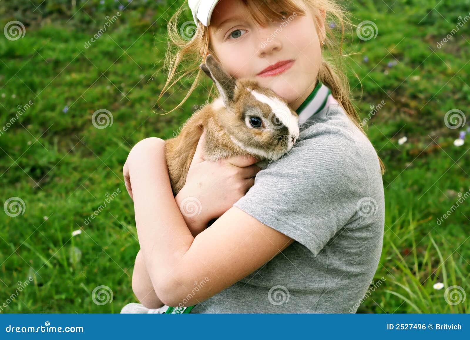 Girl with a rabbit stock photo. Image of people, paws - 2527496
