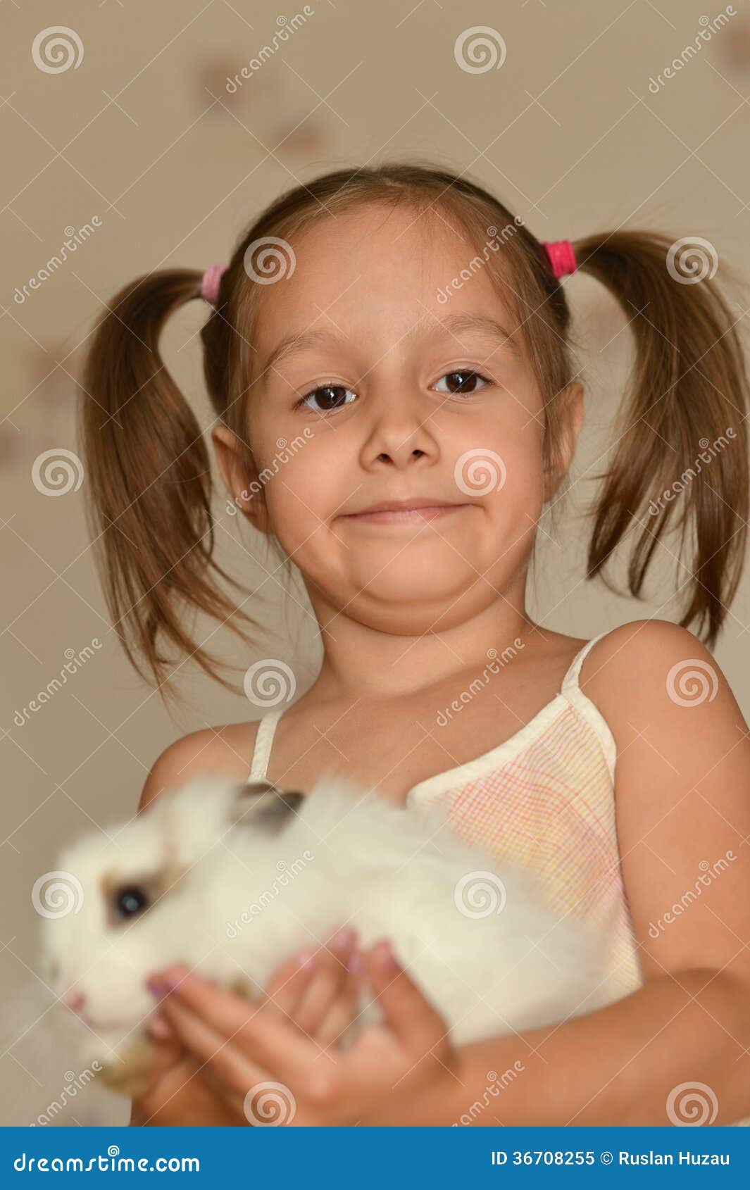 Girl with a rabbit stock image. Image of natural, human - 36708255