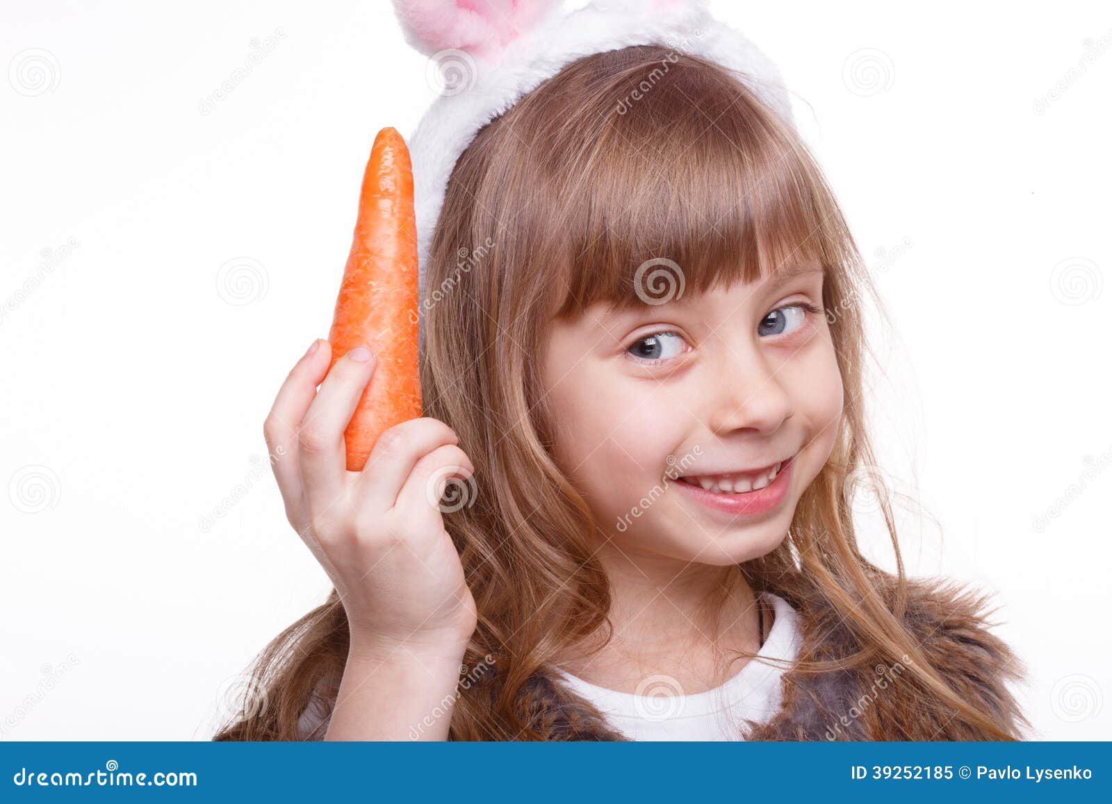 Girl with rabbit ears. stock image. Image of child, people - 39252185