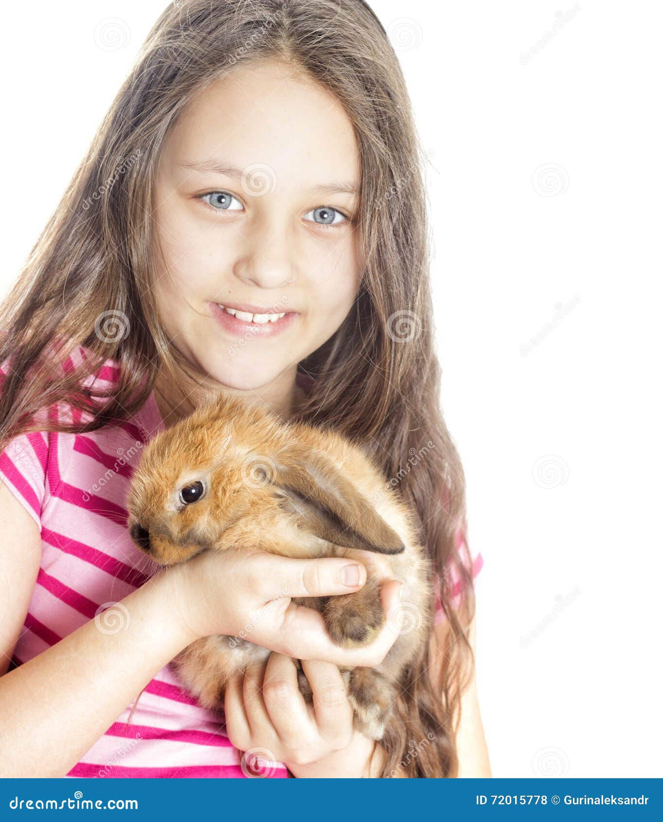 Girl and rabbit stock photo. Image of caucasian, pets - 72015778