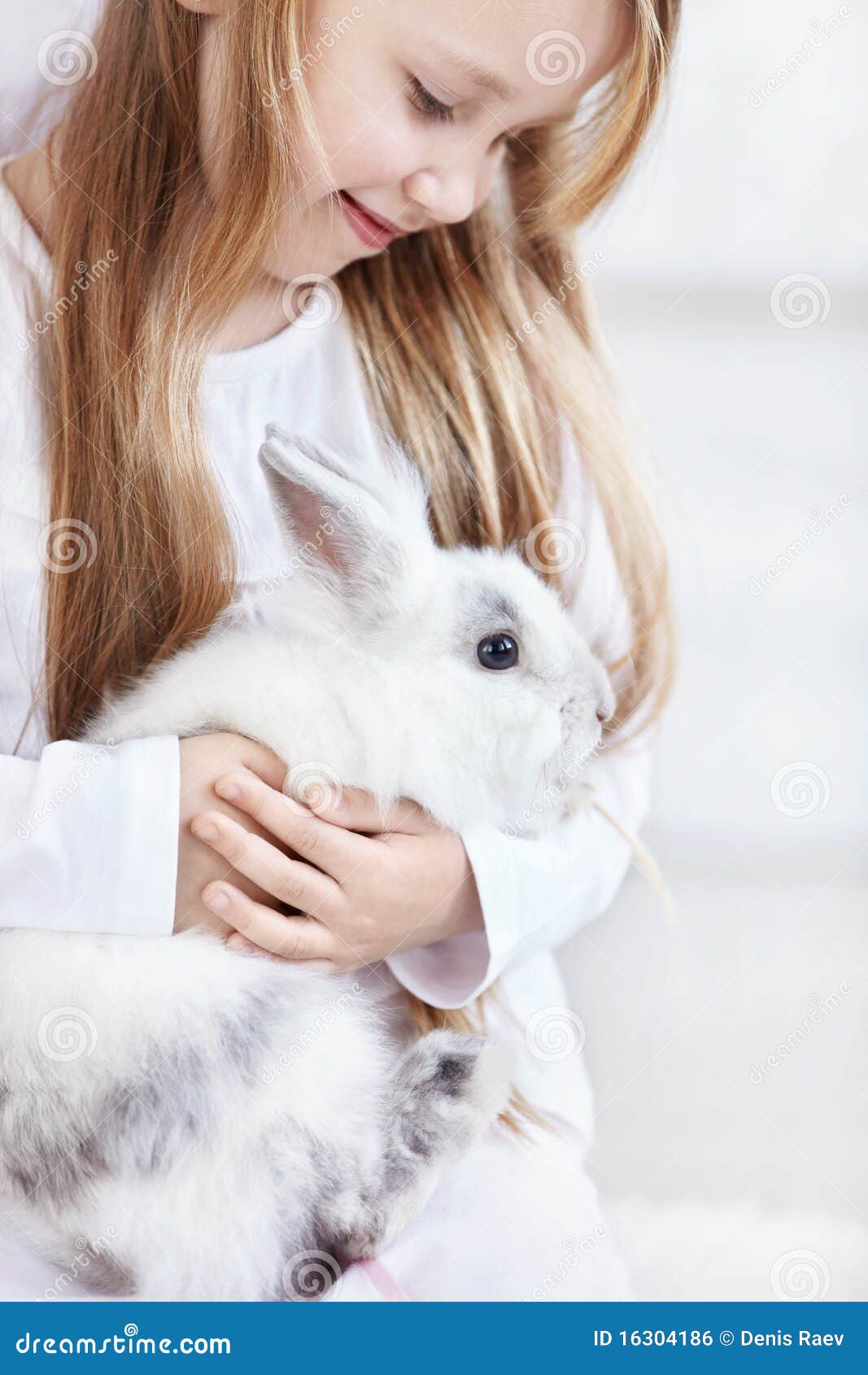 Girl and rabbits stock photo. Image of animals, enjoyment - 16304186