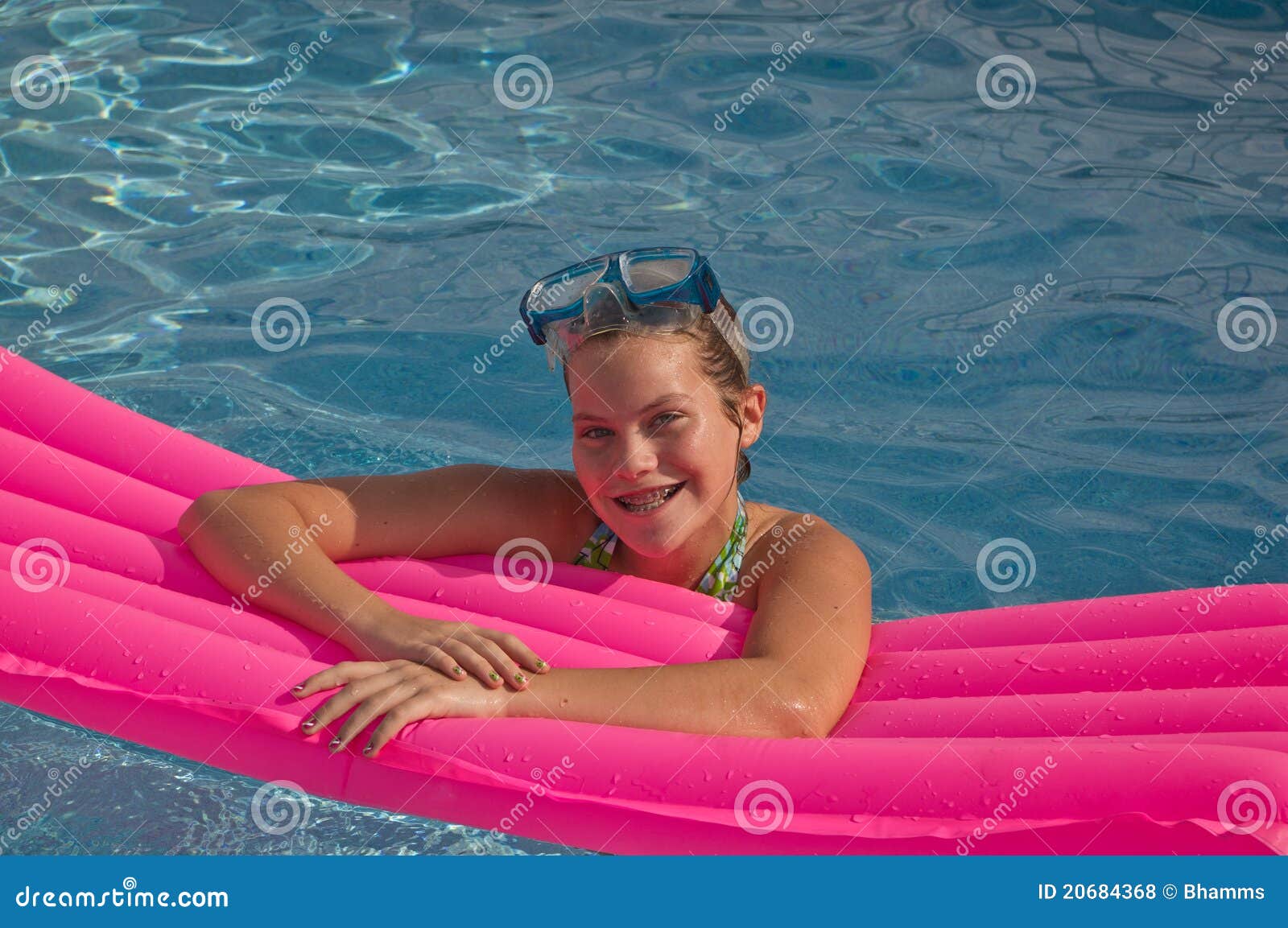 Girl on raft stock photo. Image of summer, raft, water - 20684368