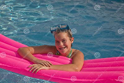 Girl on raft stock photo. Image of summer, raft, water - 20684368