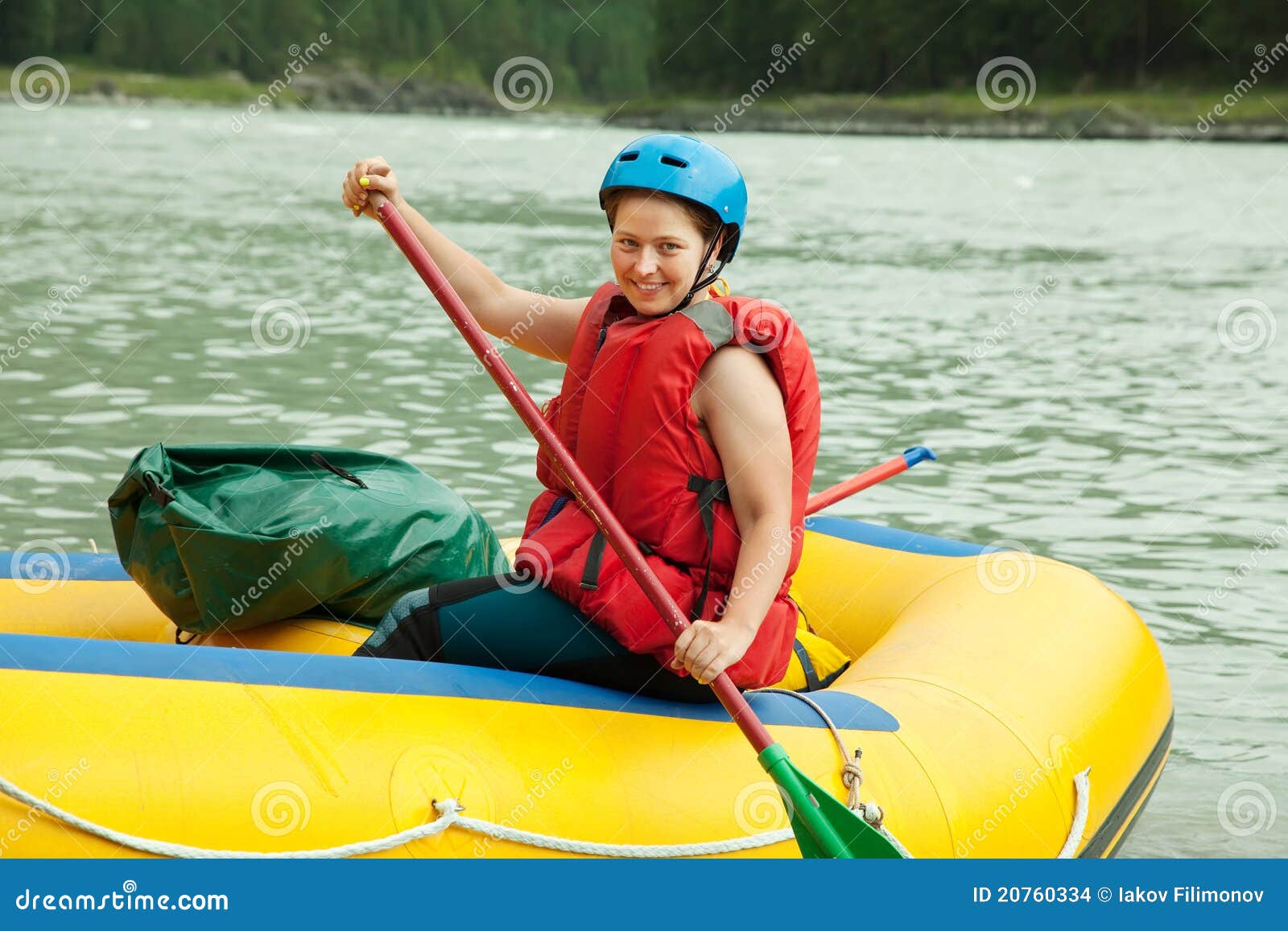 Girl on the raft stock photo. Image of exercise, extreme - 20760334