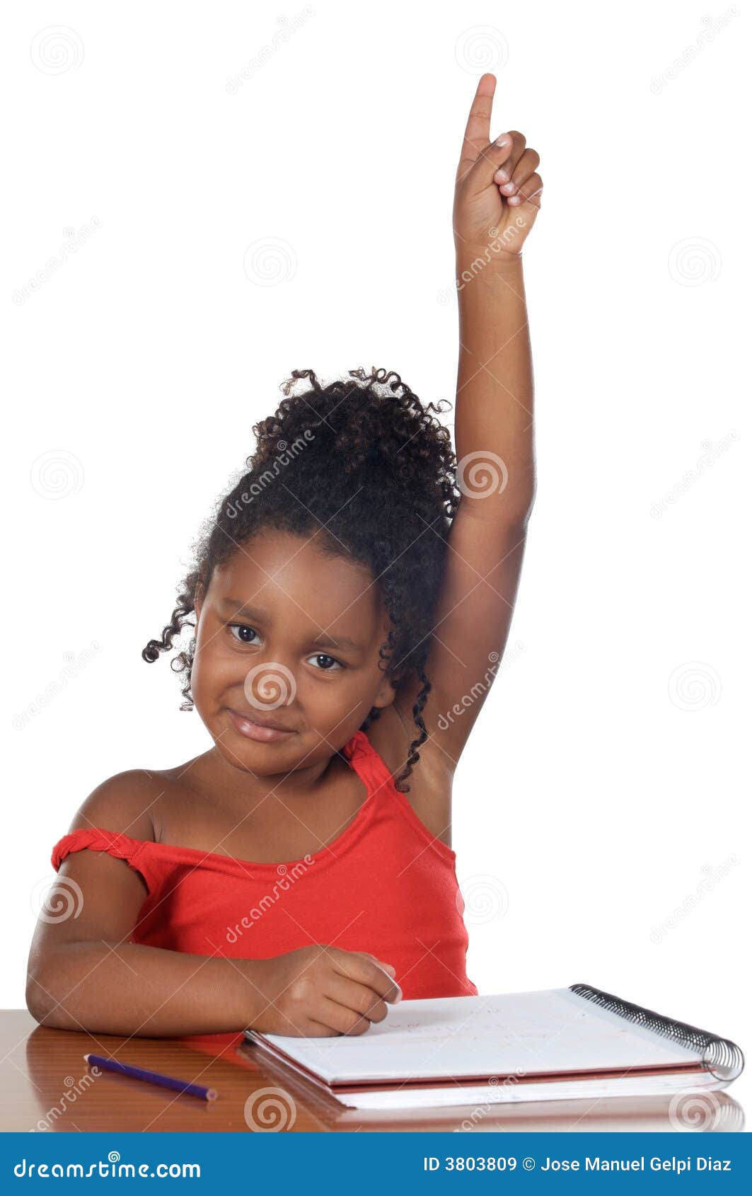 Girl raising hand stock image. Image of people, education - 3803809