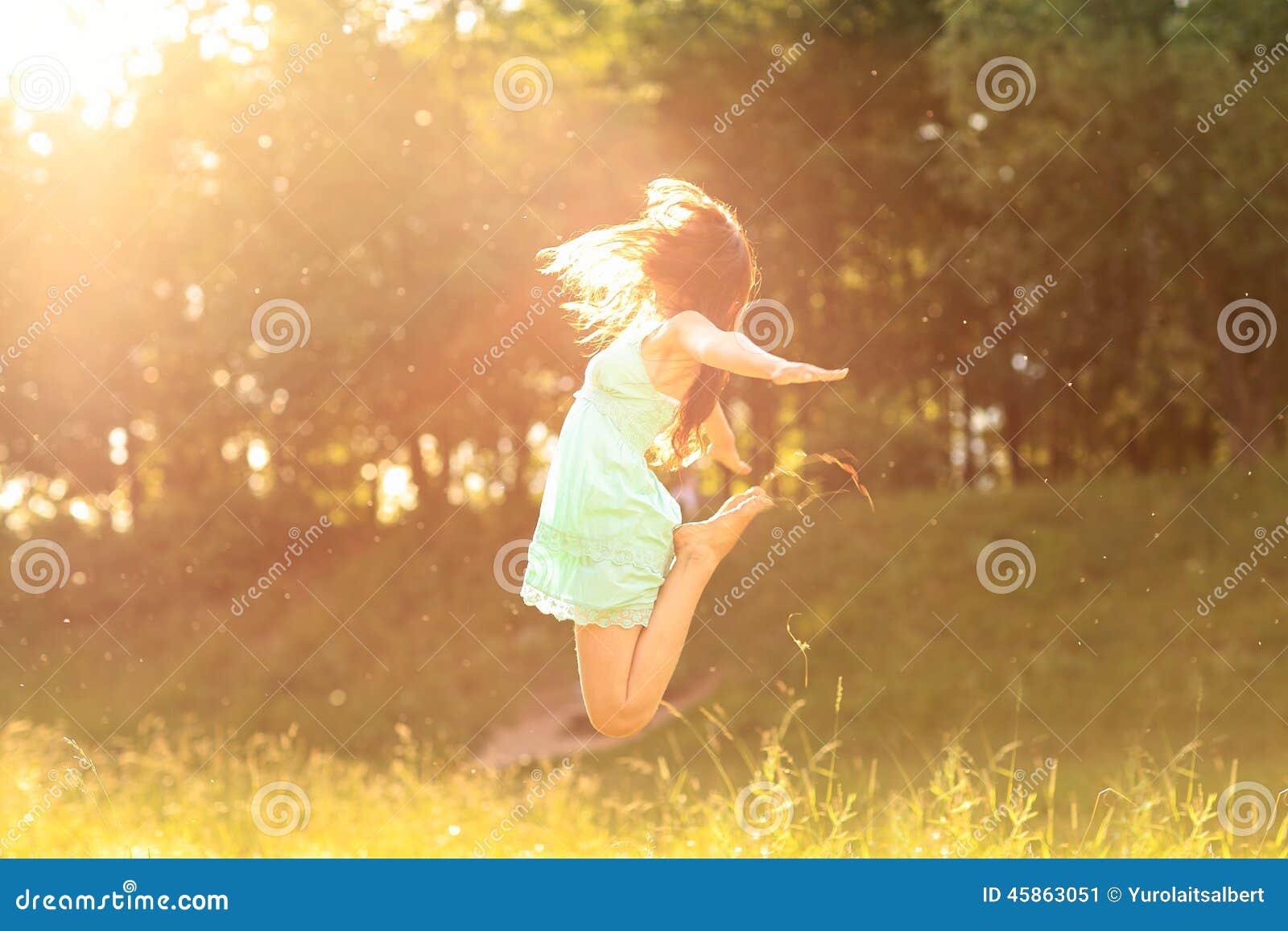 Girl in the Rays of the Setting Sun Stock Image - Image of beauty ...