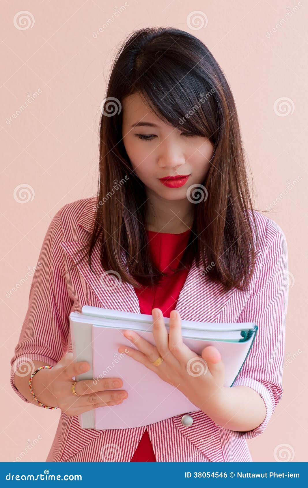 Girl read the report stock photo. Image of girl, person - 38054546