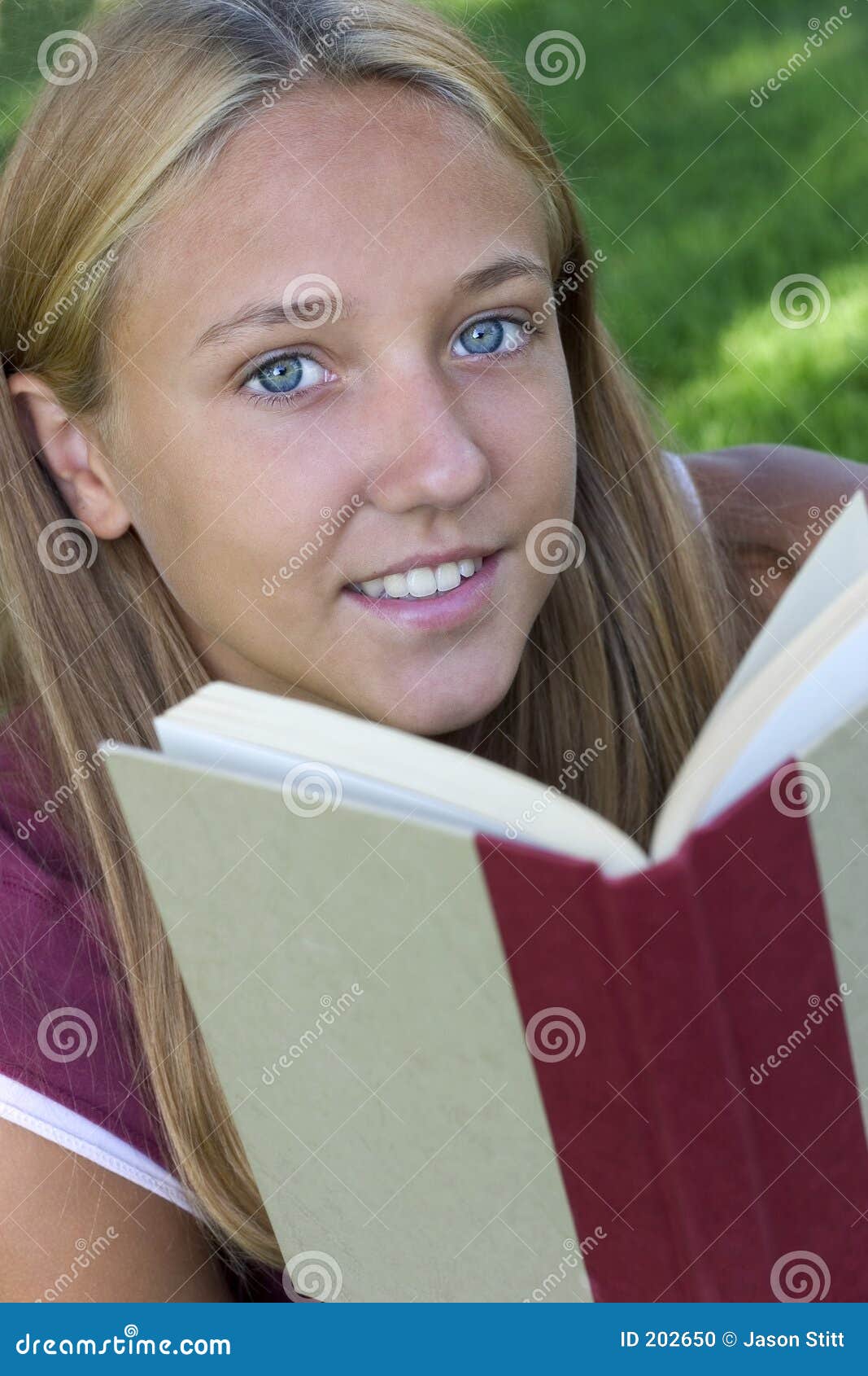 Girl Reading stock photo. Image of pretty, book, students - 202650