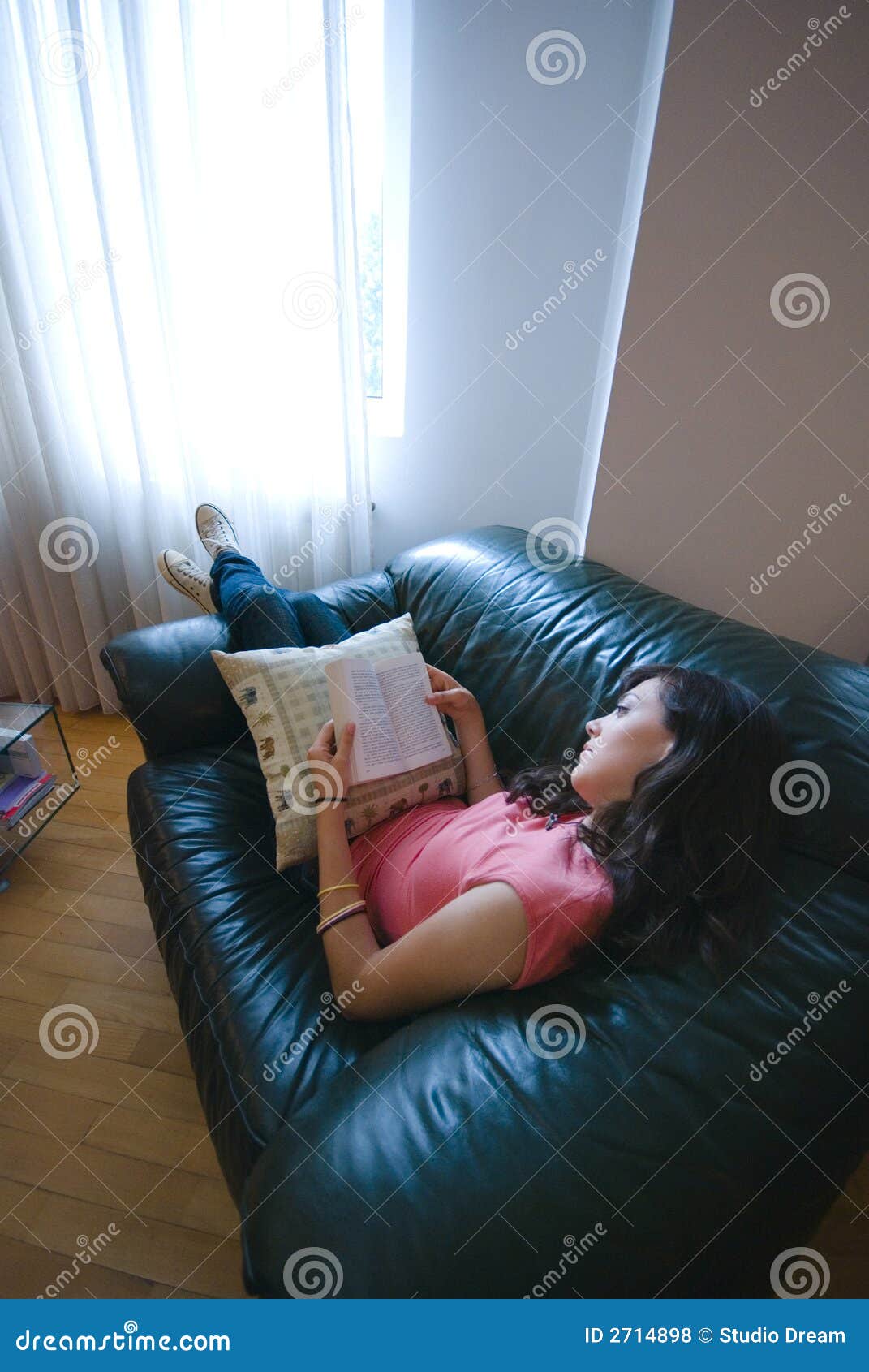 Girl reading stock photo. Image of read, relax, brunette - 2714898