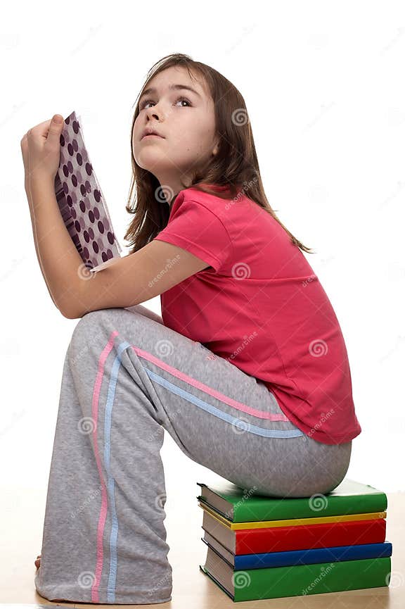 Girl reading stock photo. Image of person, isolated, expressive - 4234454