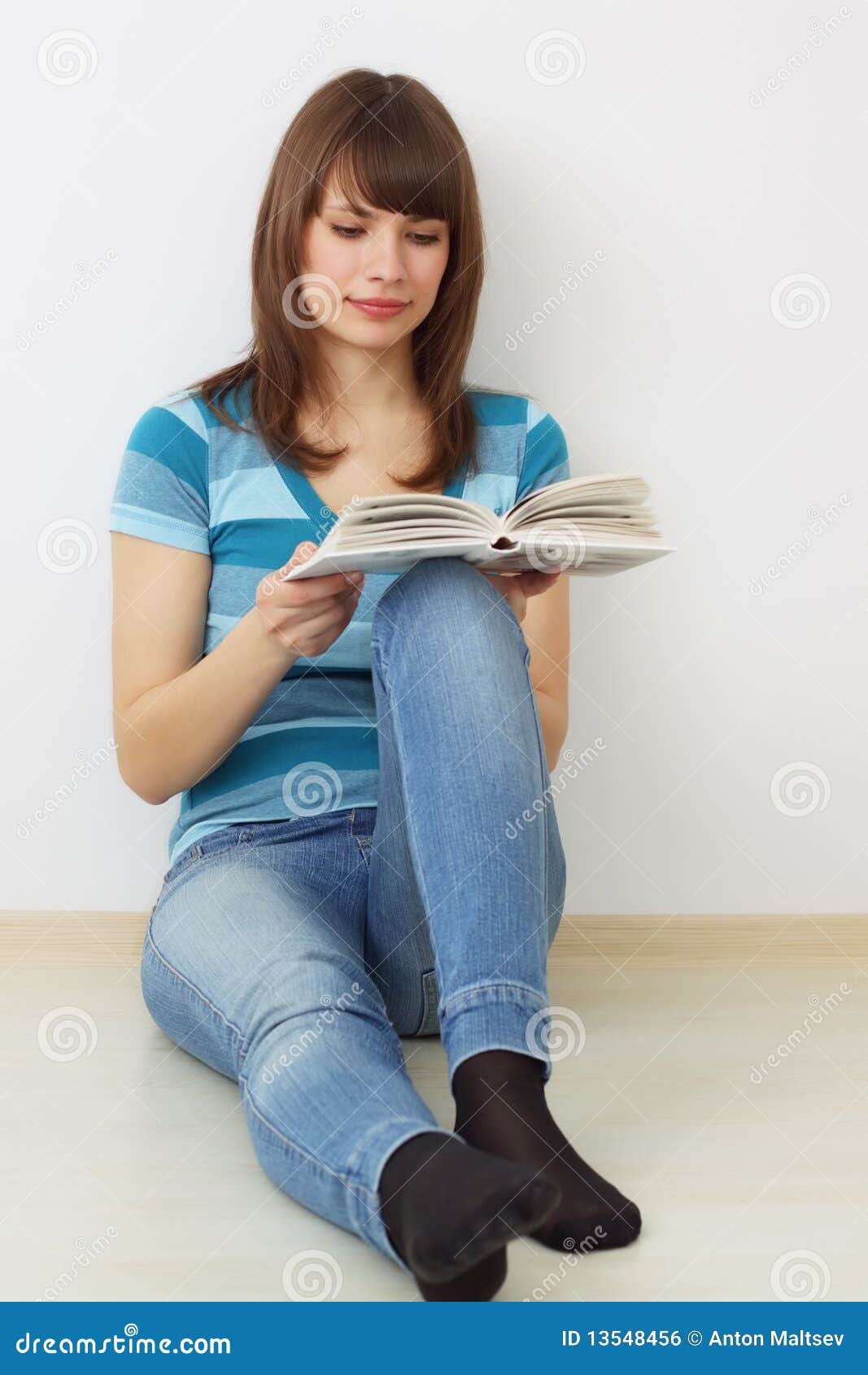 Girl reading a book stock photo. Image of people, girl - 13548456