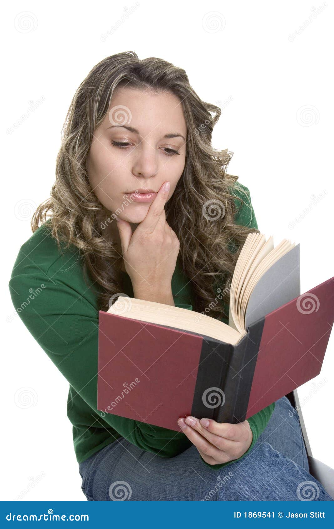 Girl Reading Book stock image. Image of white, student - 1869541
