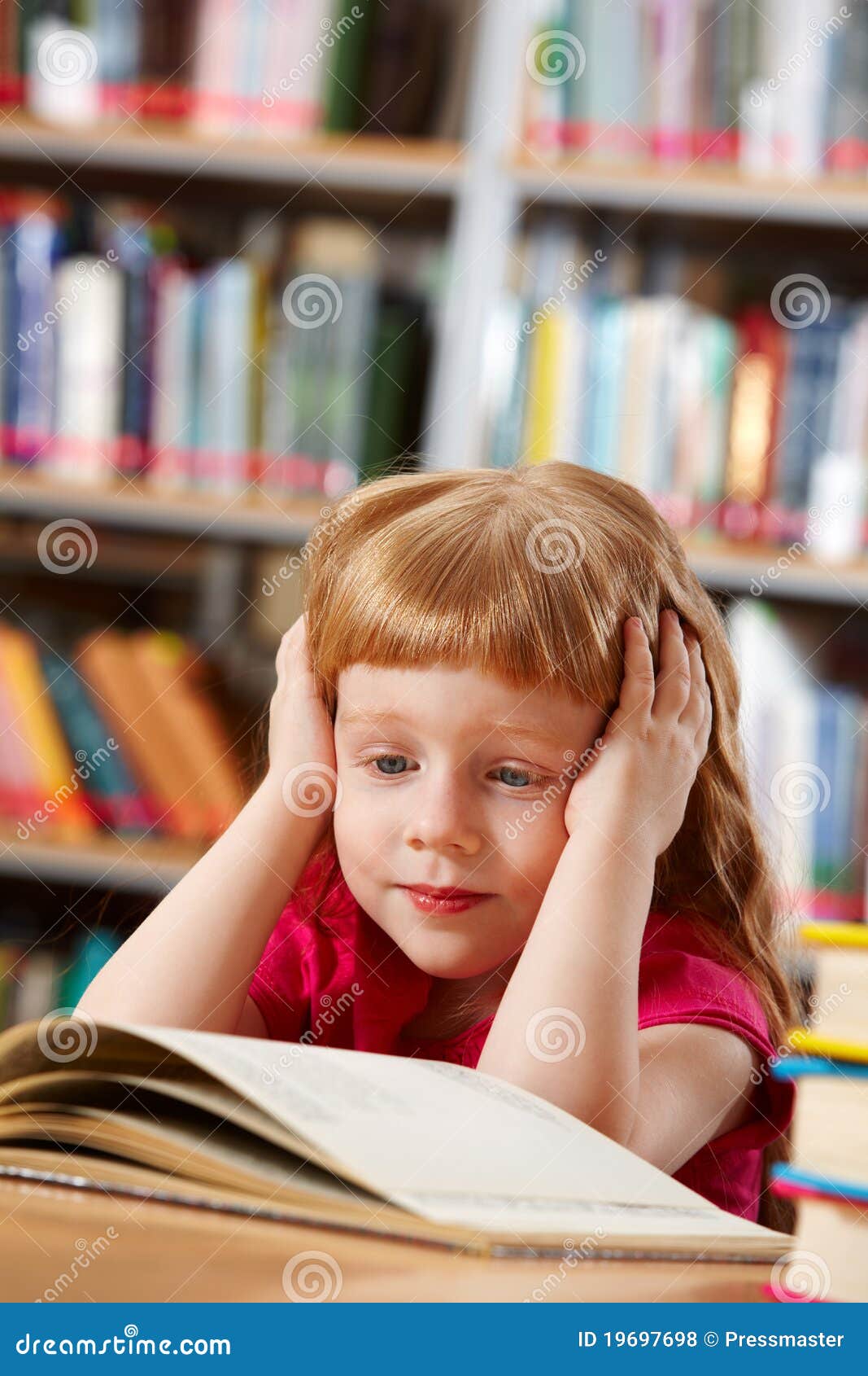 Girl reading book stock photo. Image of lovely, childhood - 19697698
