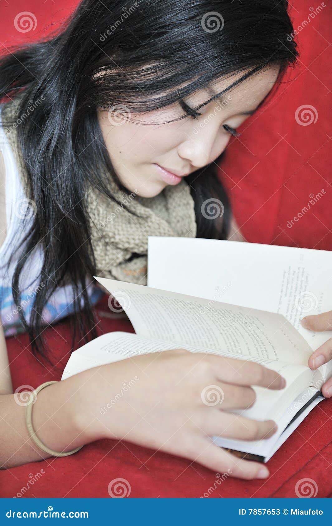 Girl reading book stock image. Image of teen, school, girl - 7857653