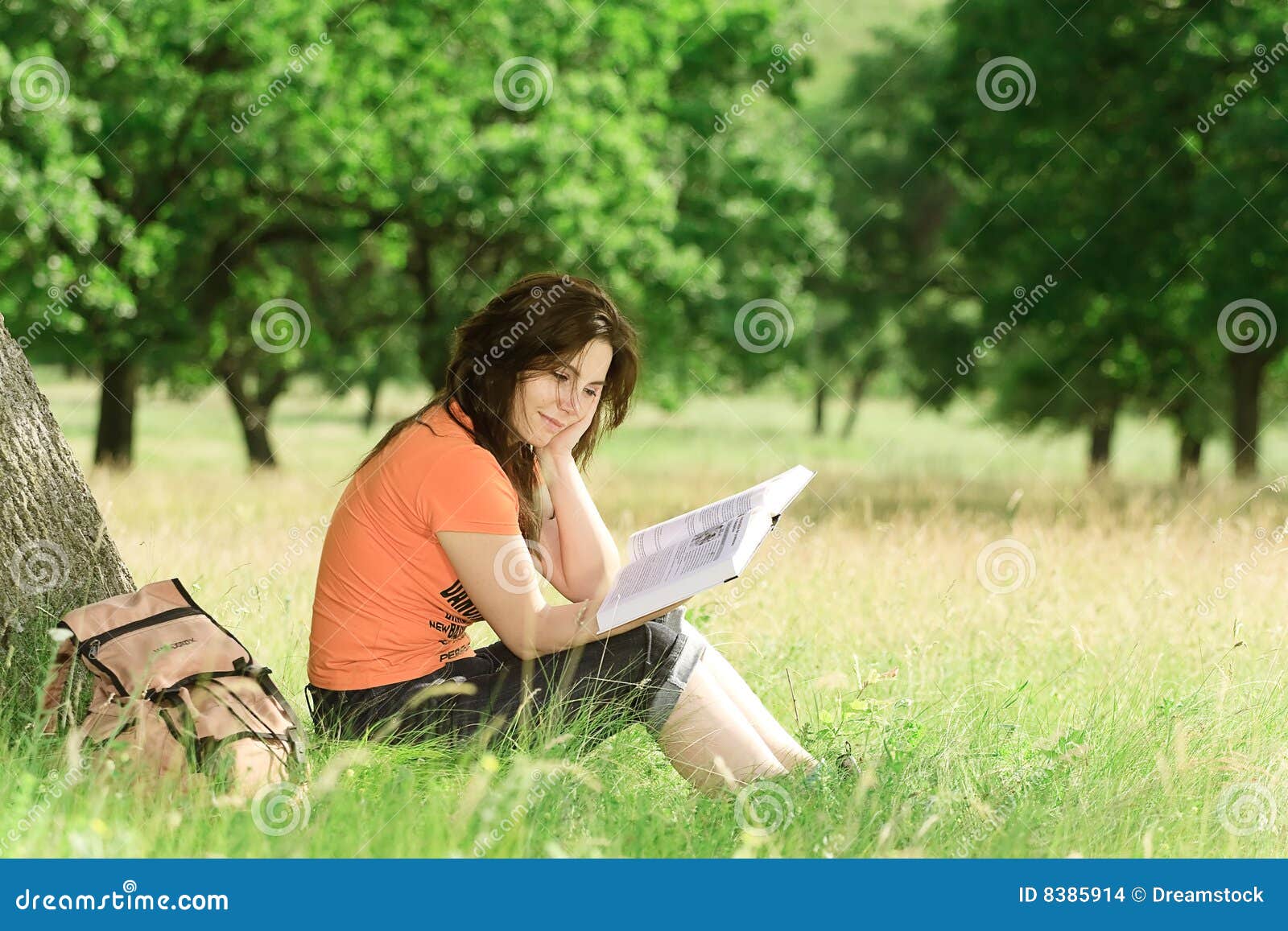 Girl reading a book stock photo. Image of learn, education - 8385914