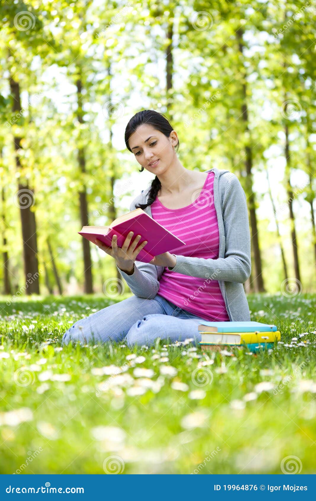 Girl Reading a Book Outdoor Stock Photo - Image of lifestyles, pretty ...