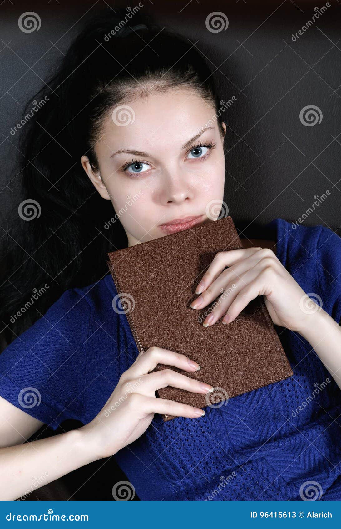 Girl Reading a Book Sitting Stock Image - Image of book, modern: 96415613