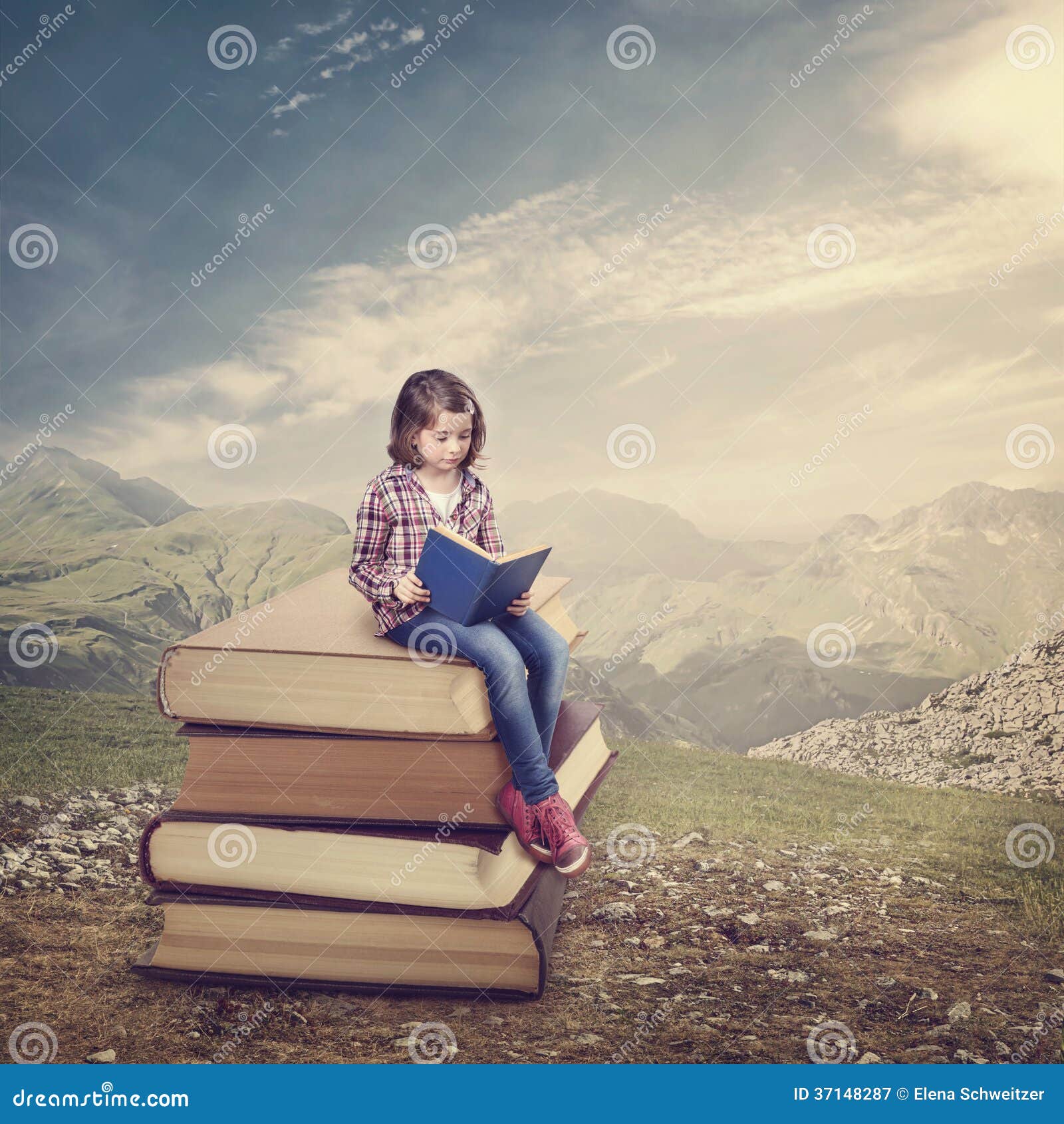 Girl reading a book stock image. Image of educational - 37148287