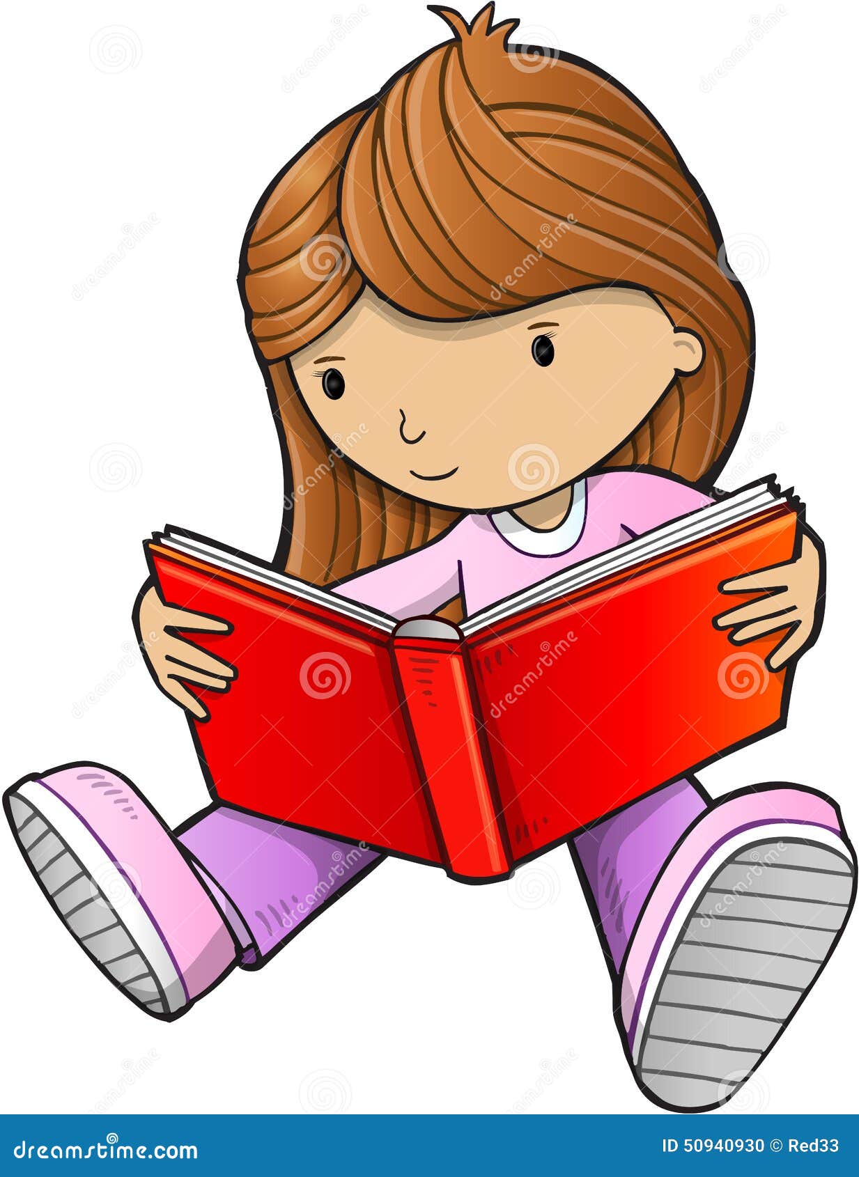 Girl Reading Book Vector stock vector. Illustration of vector - 50940930