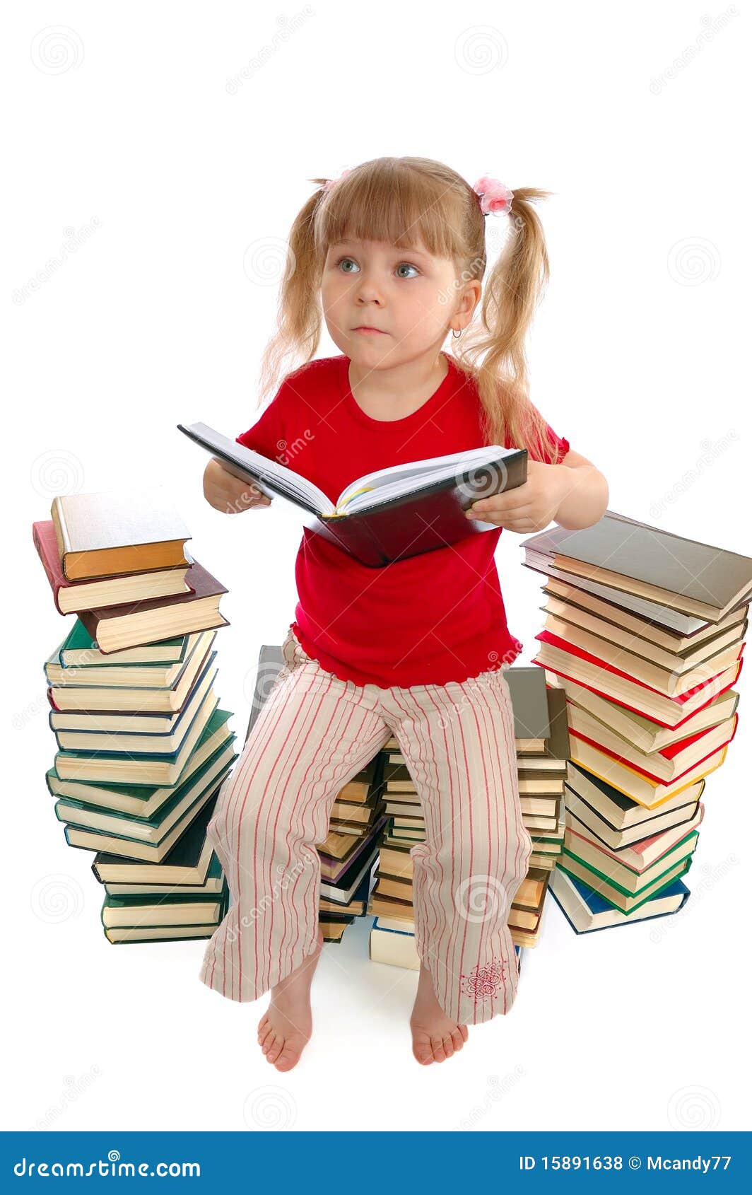 Girl reads a book stock photo. Image of preschooler, reading - 15891638