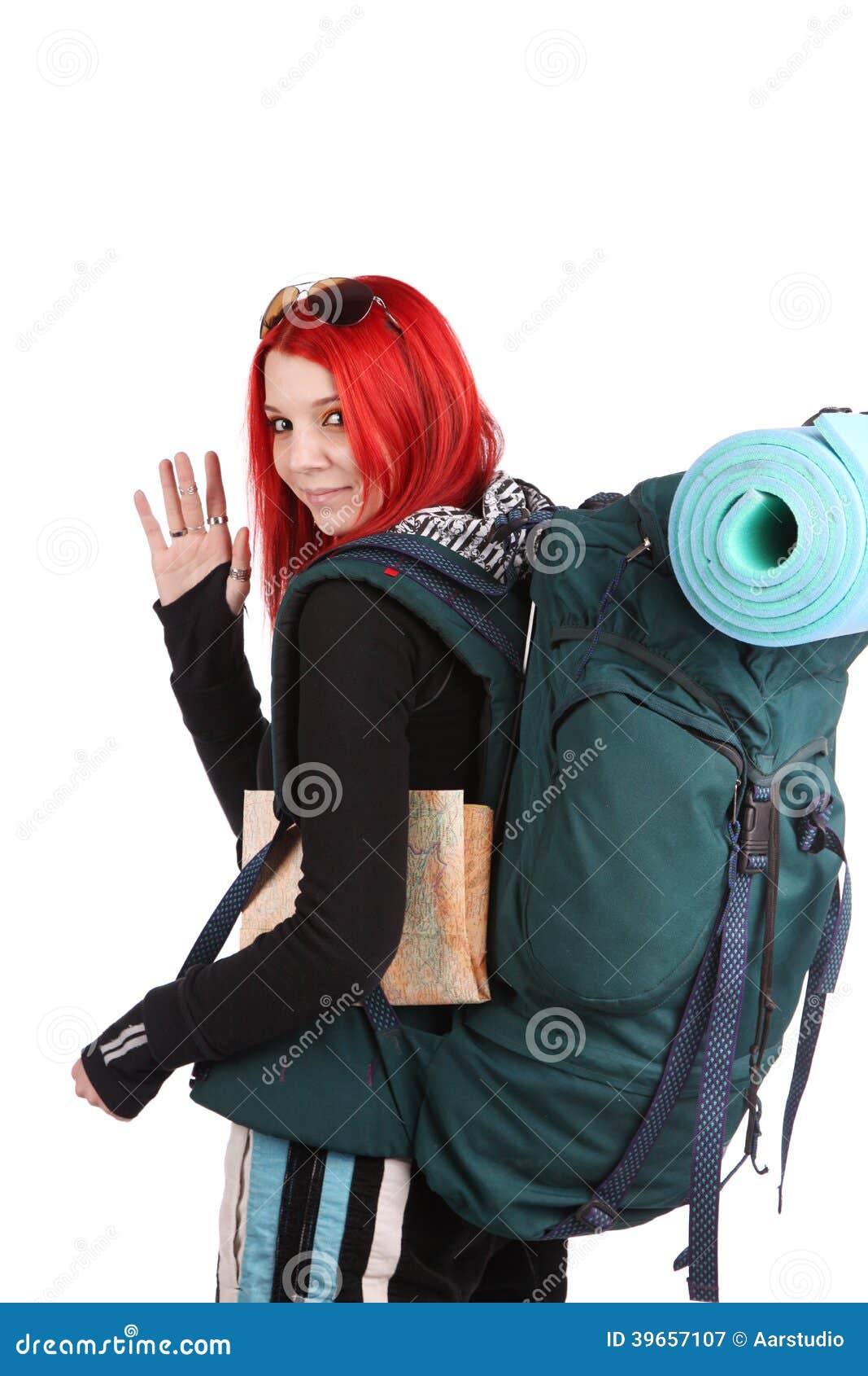 Girl ready for backpacking stock image. Image of cute - 39657107