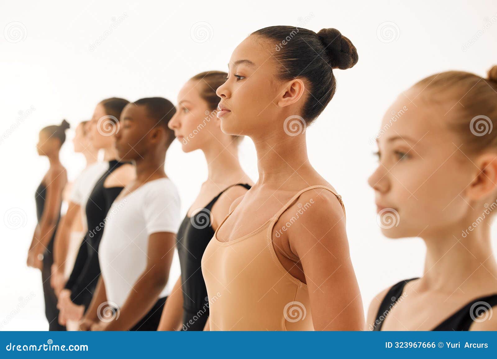Girl, Ready and Students in Ballet Training and Learning with Teacher ...