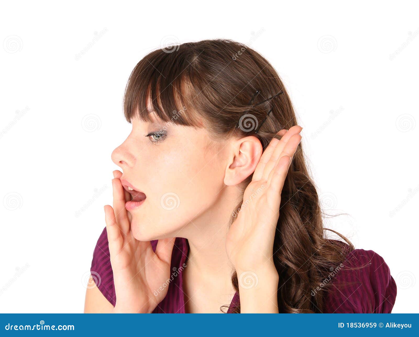 Girl is Ready To Hear Your Secret Stock Image - Image of close ...