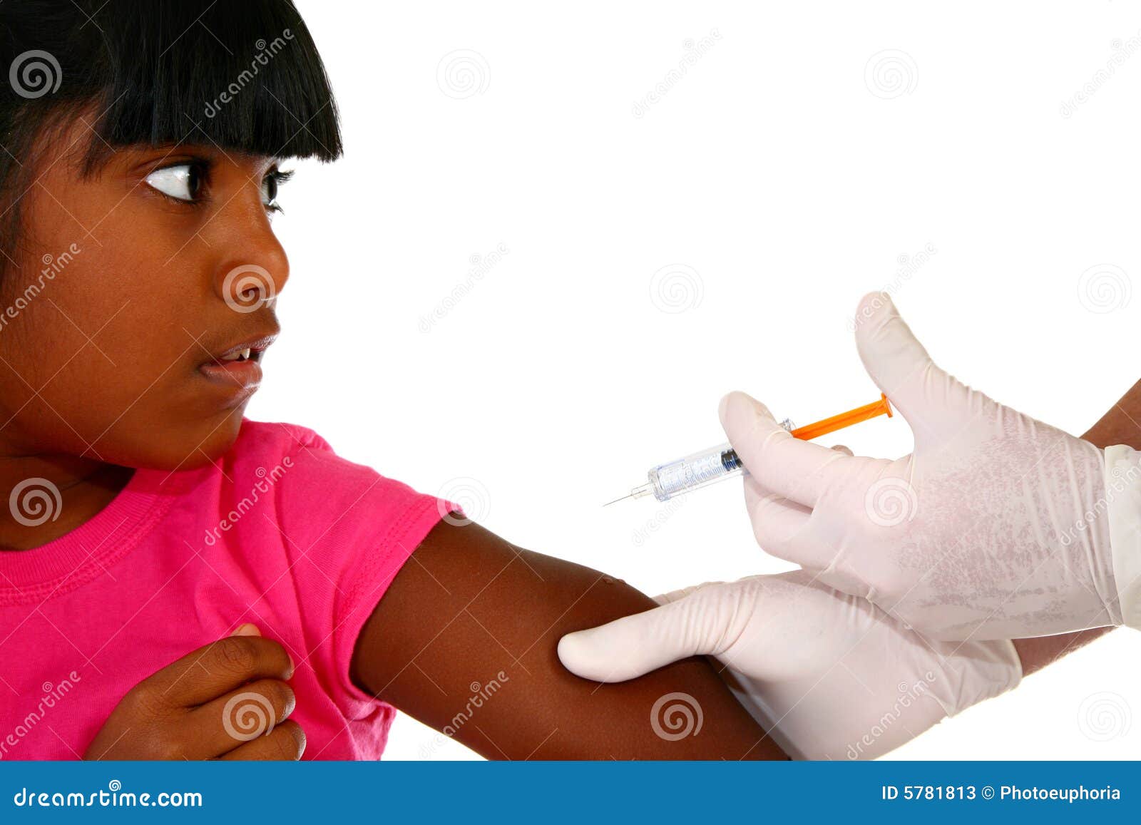 Girl Receiving Shot stock image. Image of attractive, disease - 5781813
