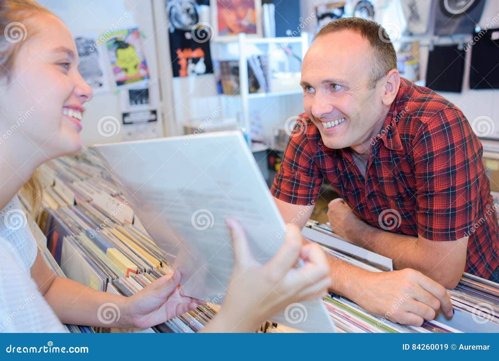 Girl at record shop stock image. Image of culture, blond - 84260019