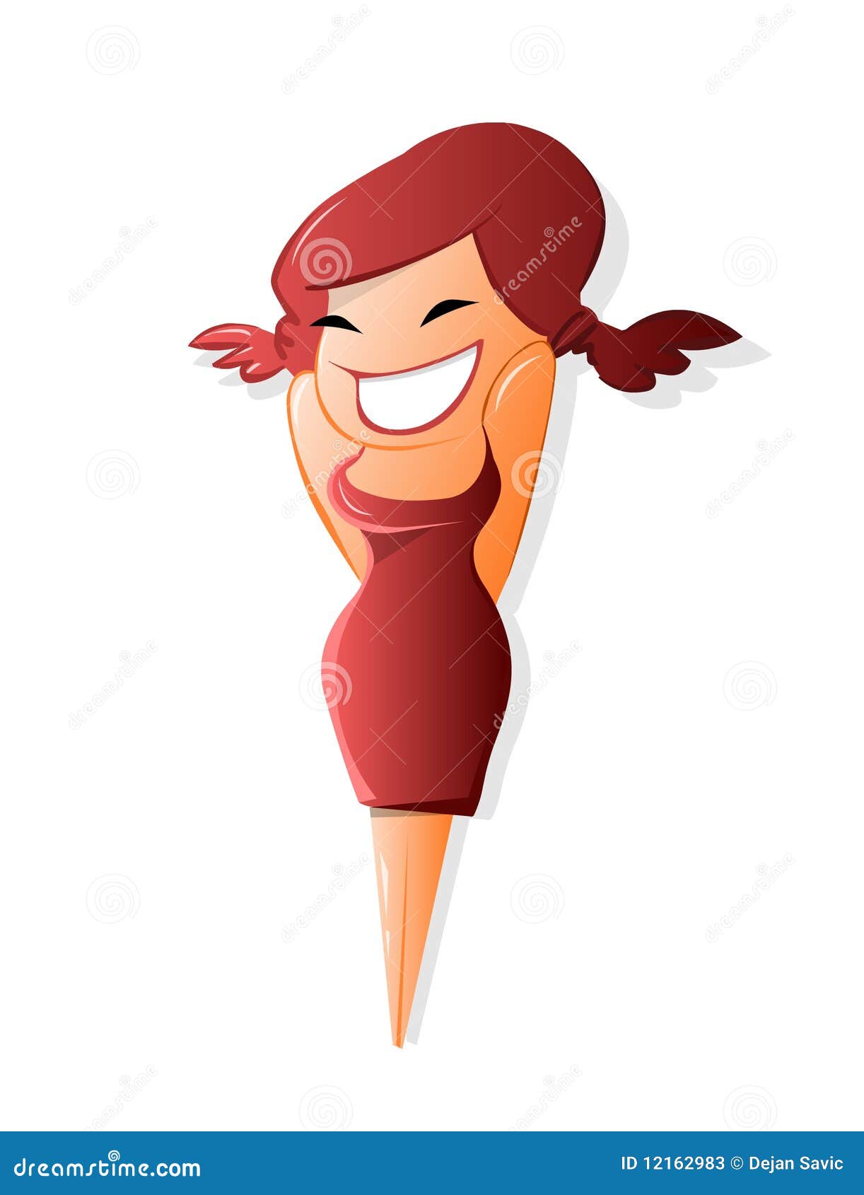 Girl in red stock illustration. Illustration of greeting - 12162983