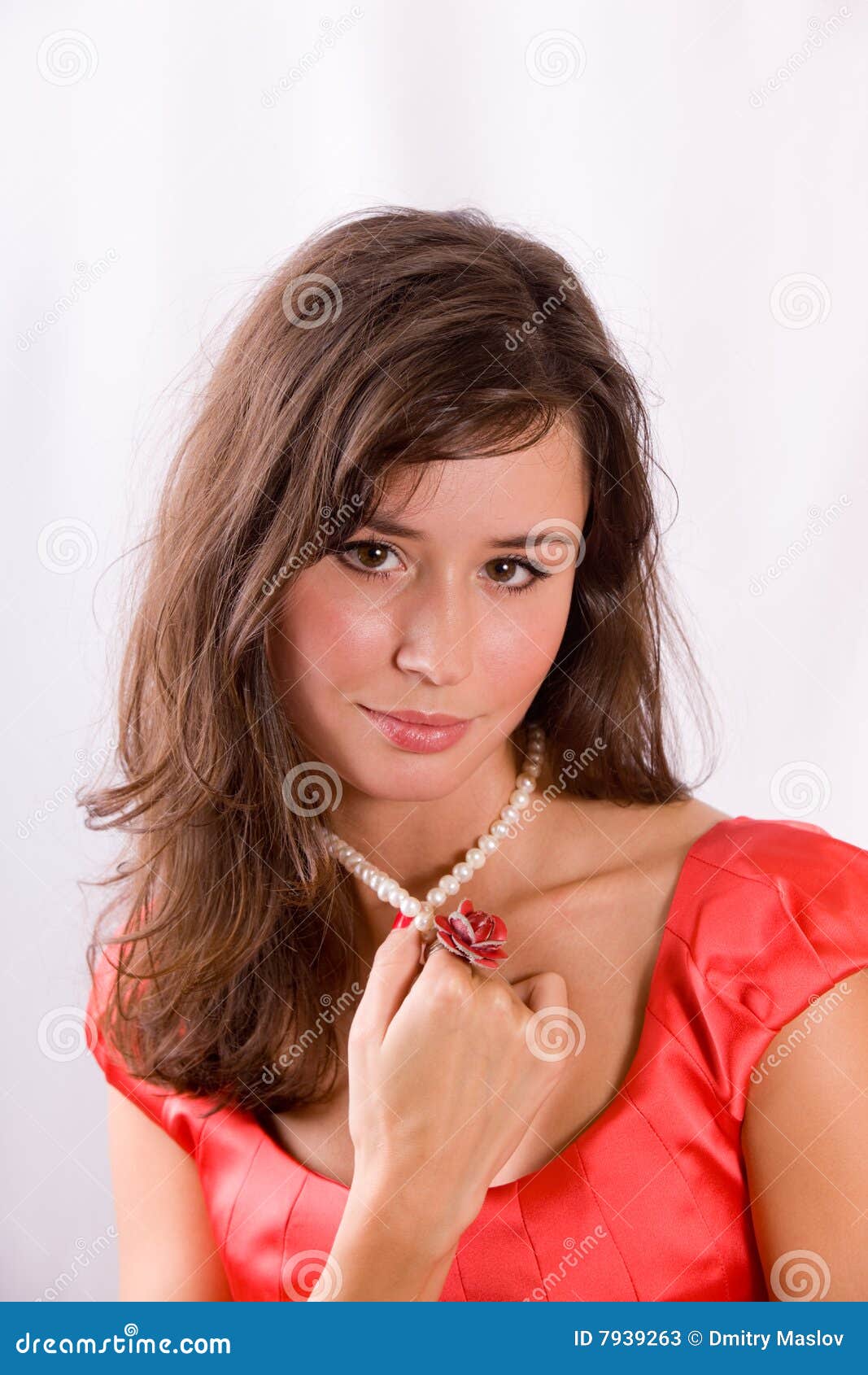 Girl in red stock image. Image of person, studio, girls - 7939263