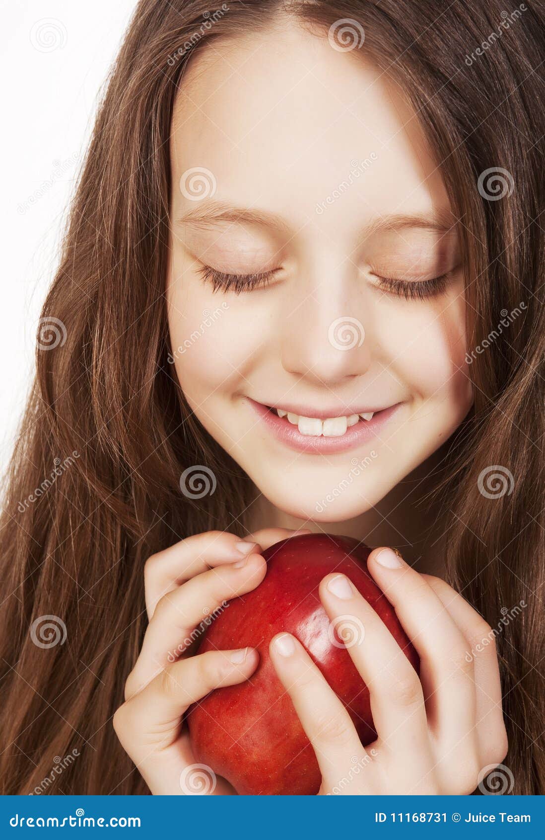 Girl with red apple stock image. Image of baby, female - 11168731
