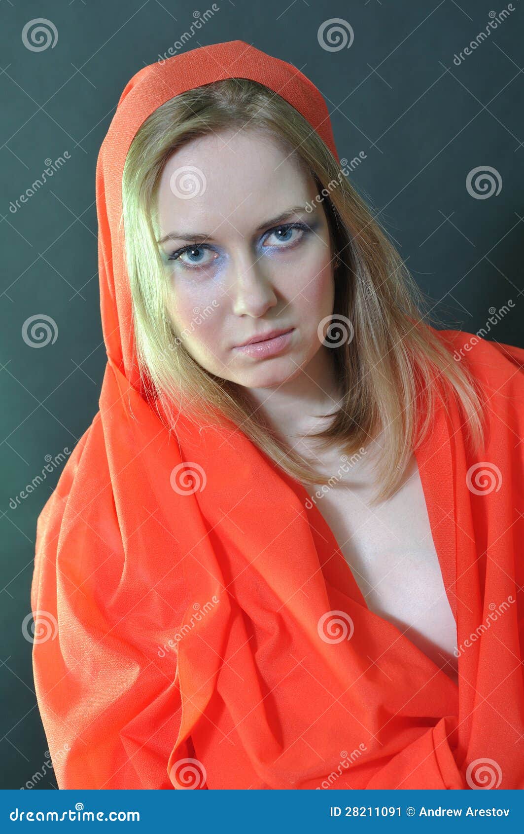 Girl in a red cloth stock image. Image of macro, closeup - 28211091