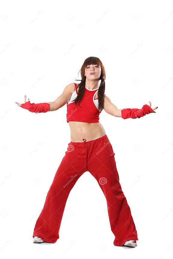 Girl in red clothes stock image. Image of activity, healthy - 4381855