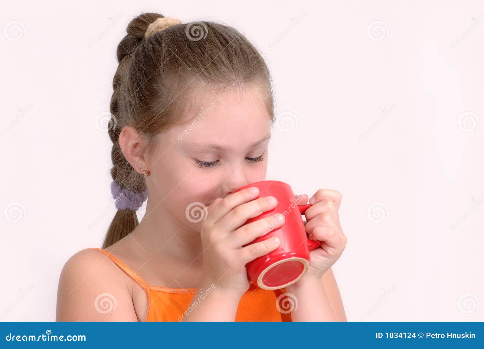 Girl with red cup stock photo. Image of tasty, hair, dream - 1034124