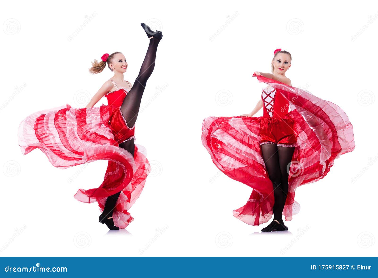 Girl in Red Dress Dancing Dance Stock Image - Image of latino, gypsy ...