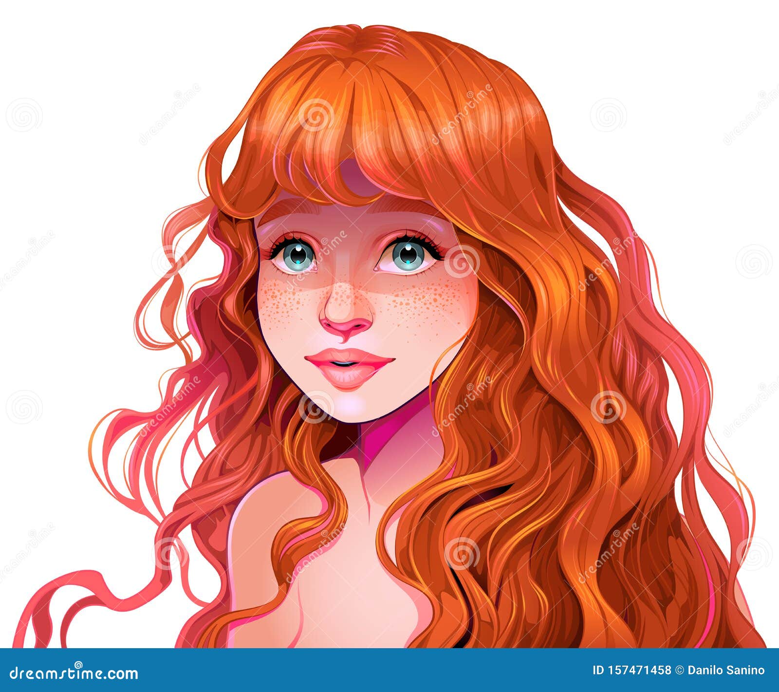 Girl With Red Hair Stock Vector Illustration Of Woman 157471458
