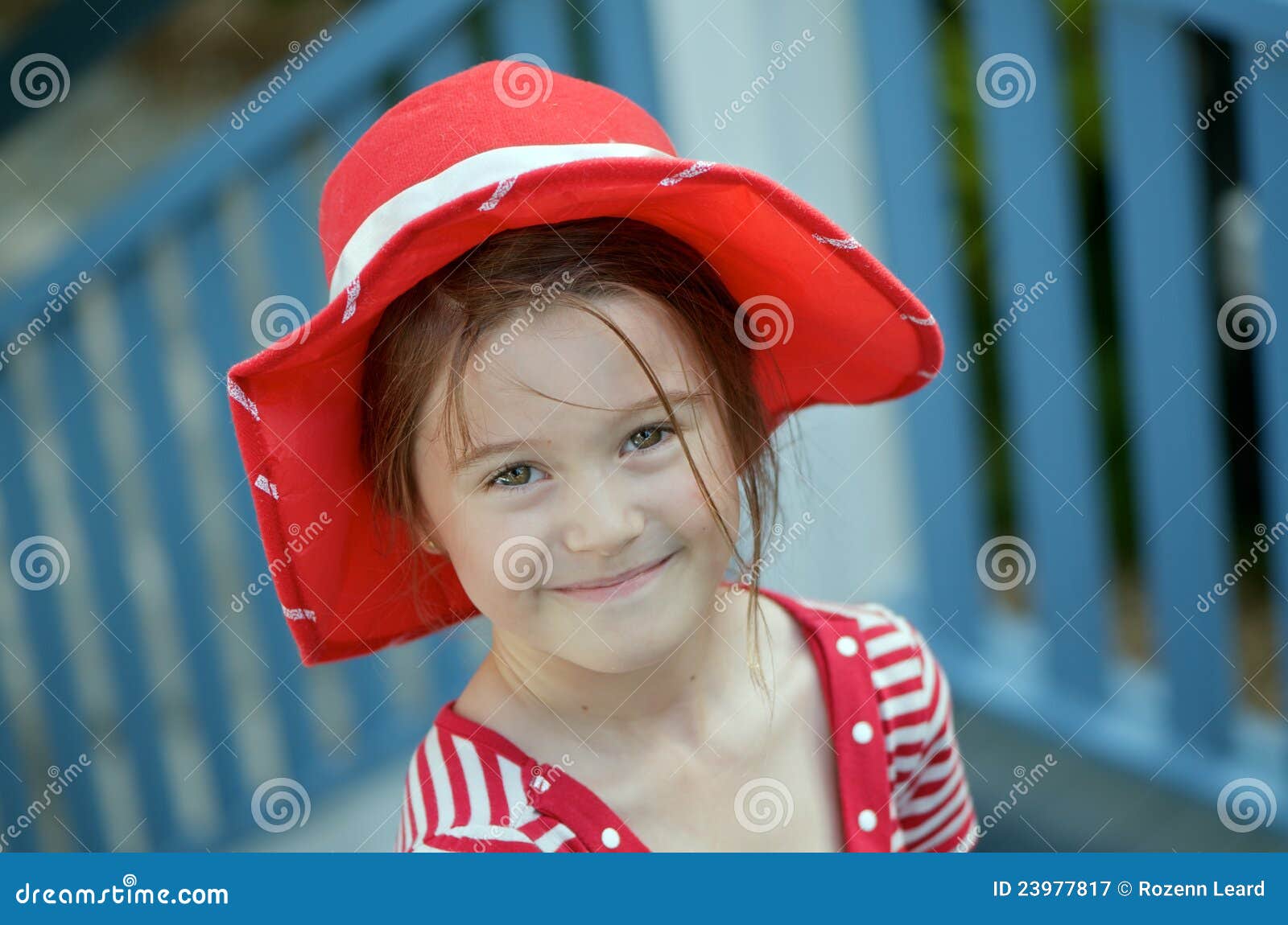 Girl with red hat stock image. Image of child, smile - 23977817