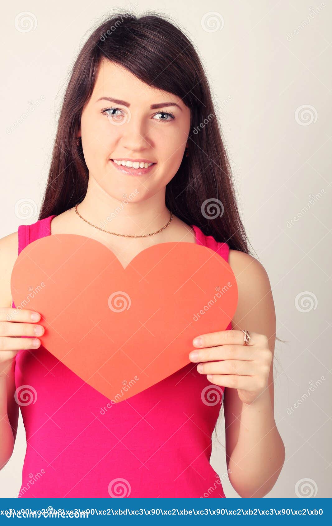 Girl with a heart shape stock image. Image of happy, people - 30009465