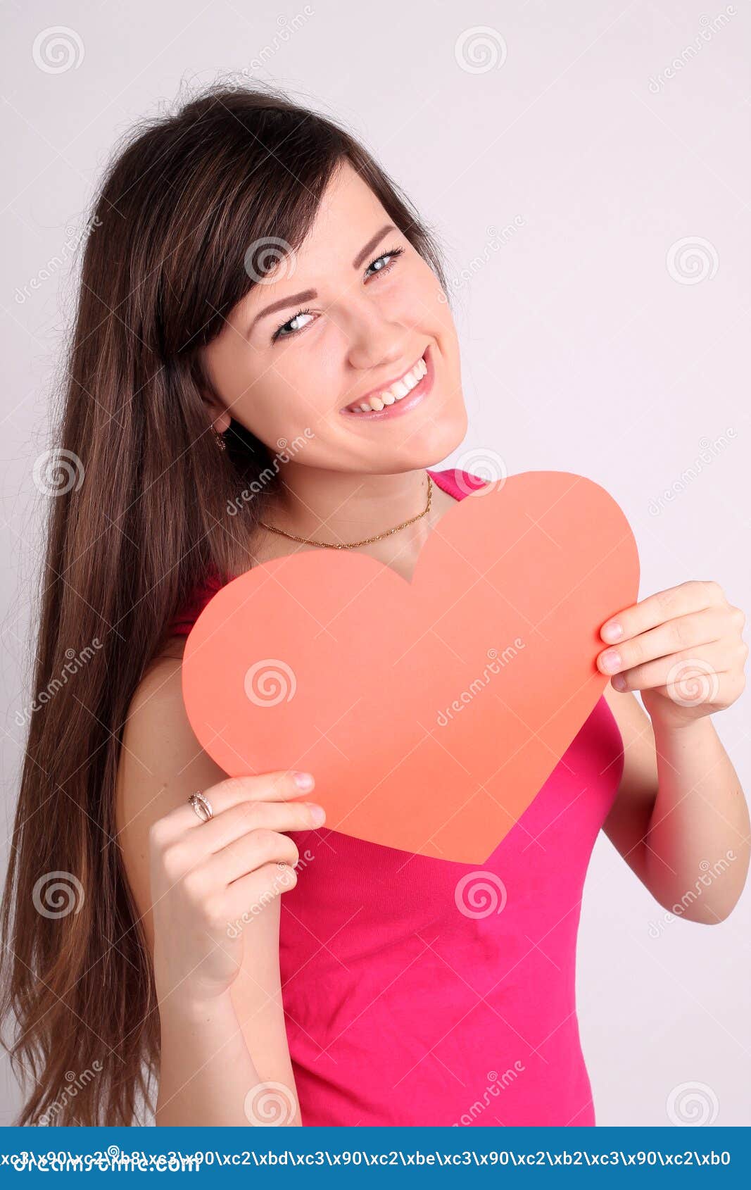 Girl with a heart shape stock image. Image of people - 30009707