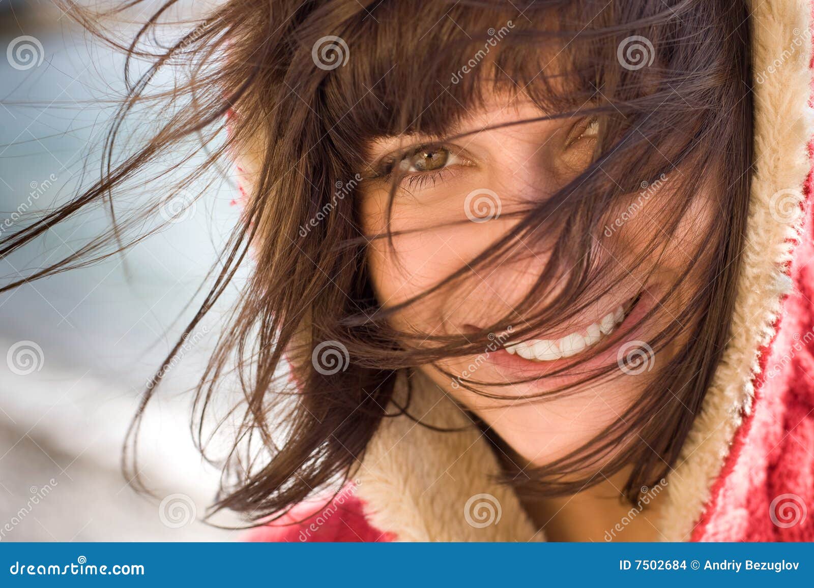 Girl in red hood stock photo. Image of pretty, beach, color - 7502684