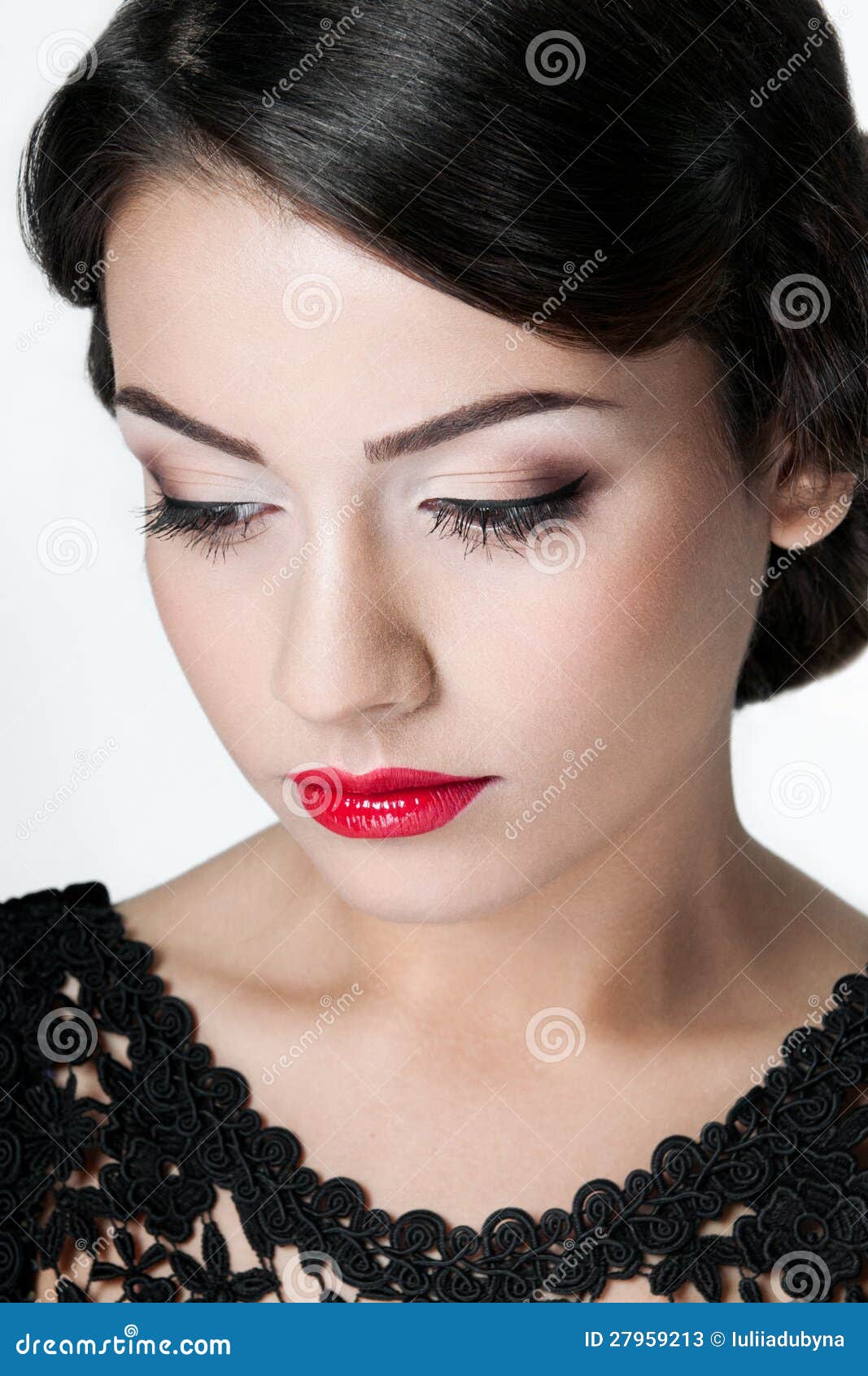 Girl with red lips stock image. Image of makeup, arrows - 27959213